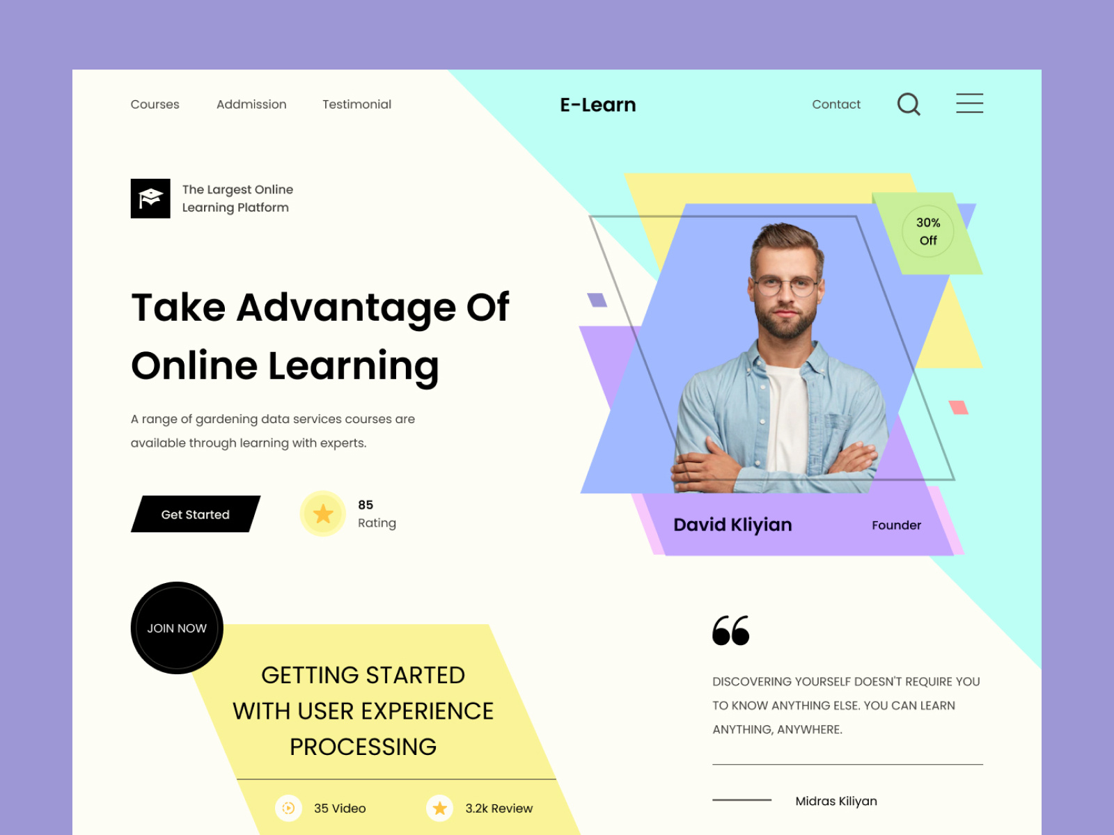 E-Learning Website Header Design by Ahsan on Dribbble