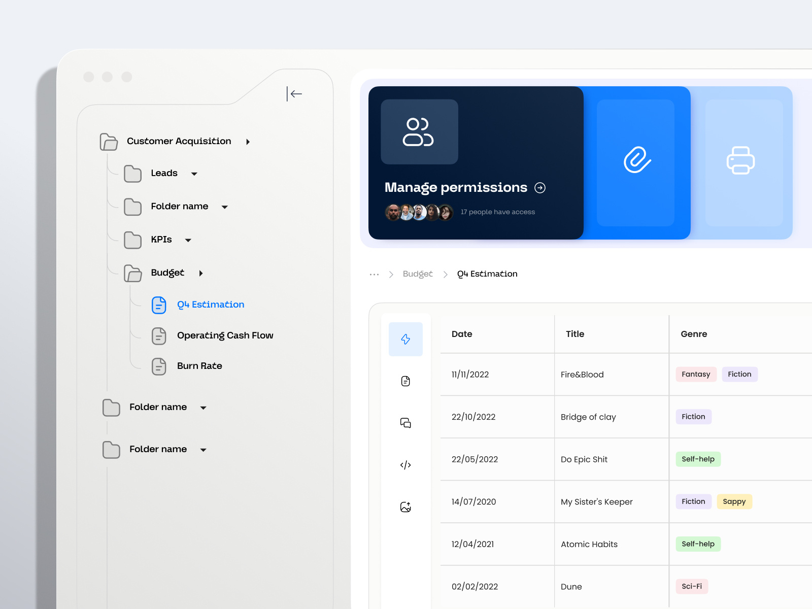Random projects: File manager by Joaquín Tournier on Dribbble