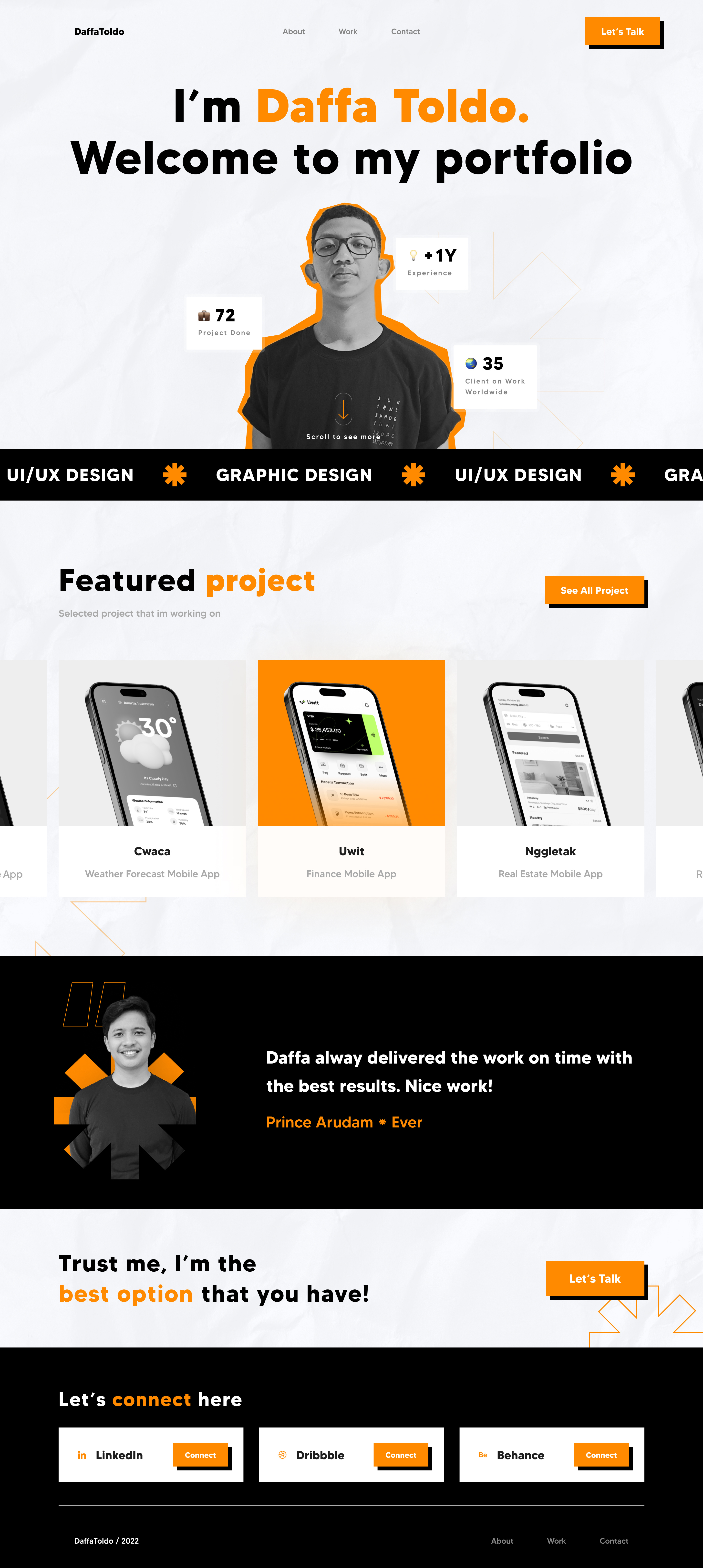 Personal Portfolio Website🟠 by Daffa Toldo👽 for Sogee on Dribbble
