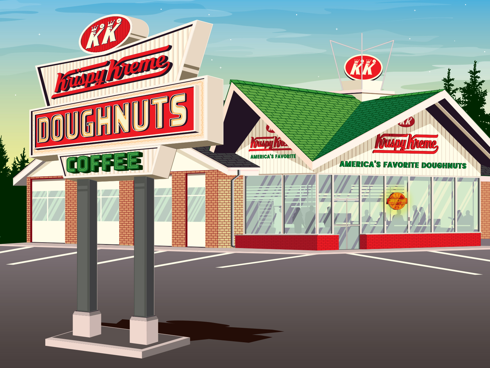 Krispy Kreme Illustration by Tyler Pate on Dribbble