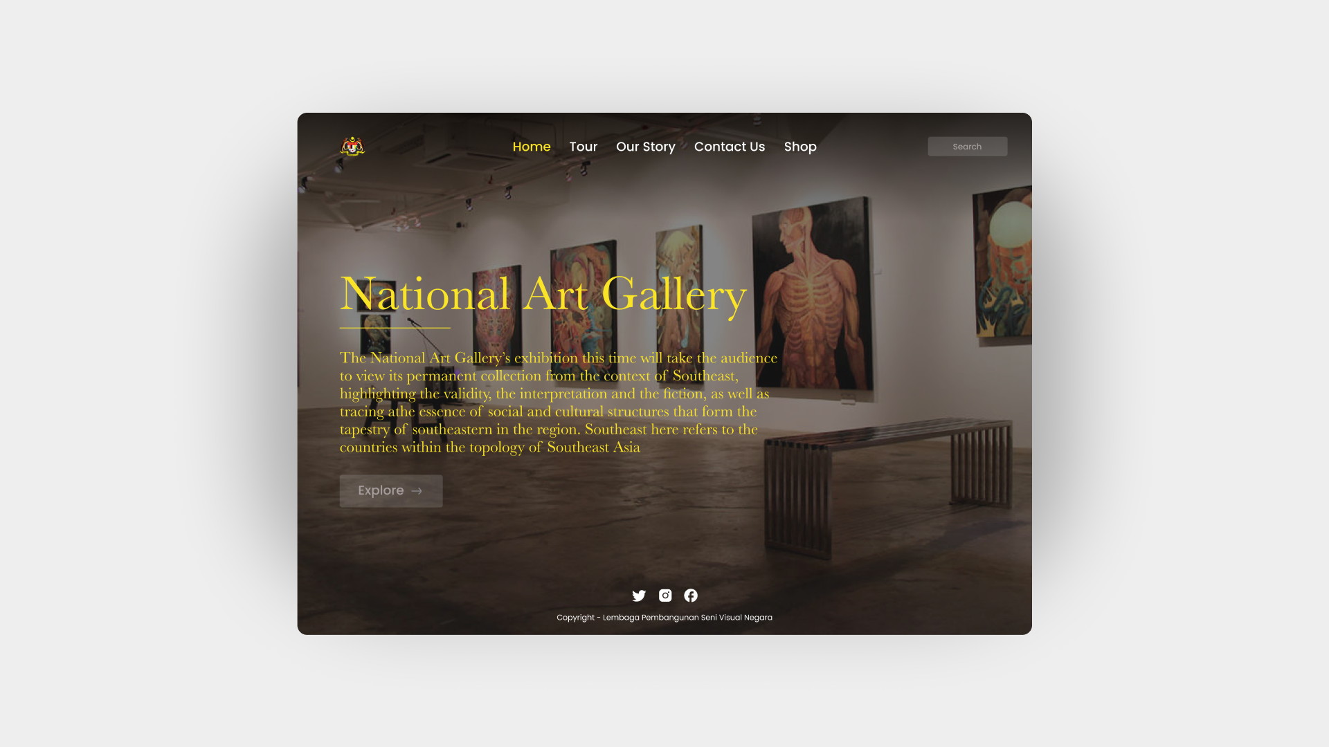 UI Web Design - National Art Gallery Concept by Syarmin Aiman on Dribbble