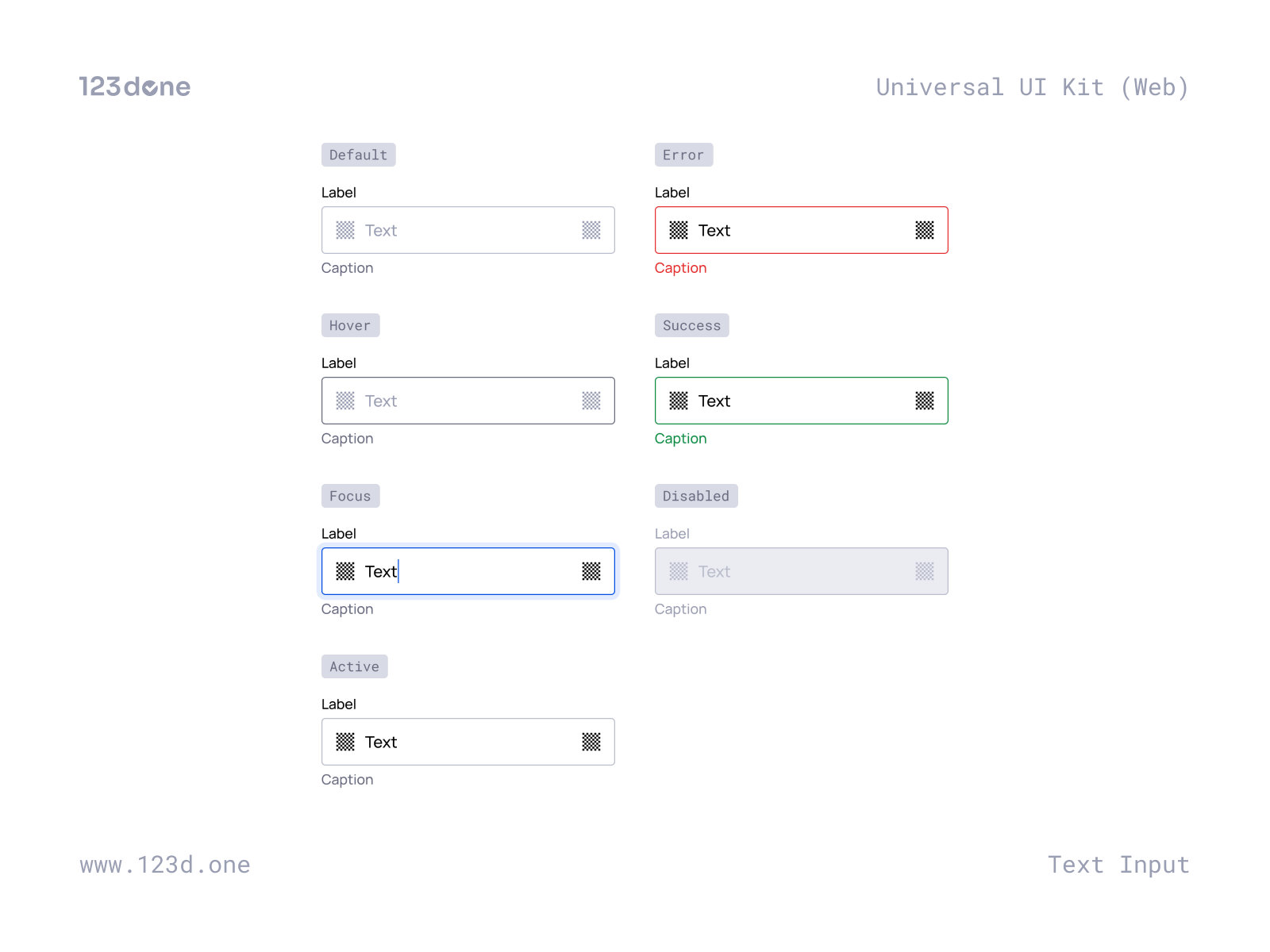 Text Input | Universal UI Kit (Web) by Dima Groshev | 123done on Dribbble