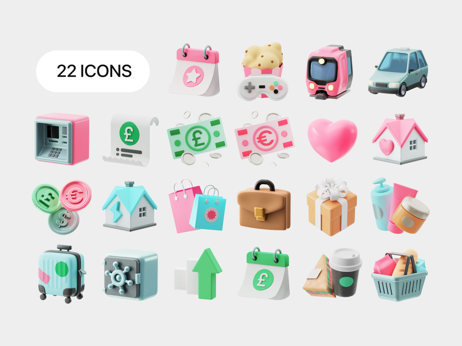 Expenses. 3D icon set. by Konstantin Kapustin on Dribbble