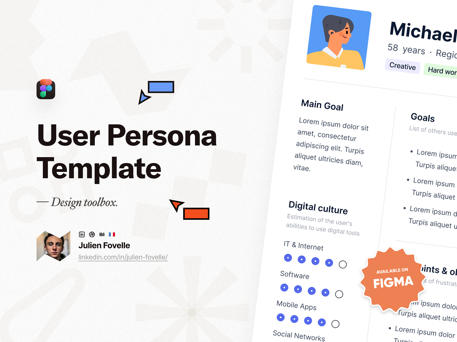 User Persona — Template (Figma) by Julien Fovelle on Dribbble