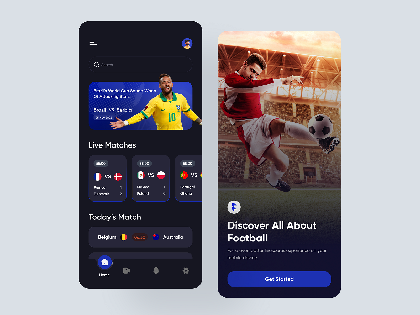 Live Score App by Filllo Design Agency on Dribbble