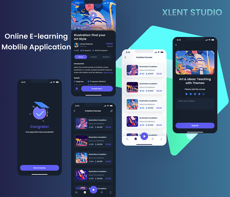 Online E-learning App Design by Xlent Studio: UX/UI Design Agency on ...