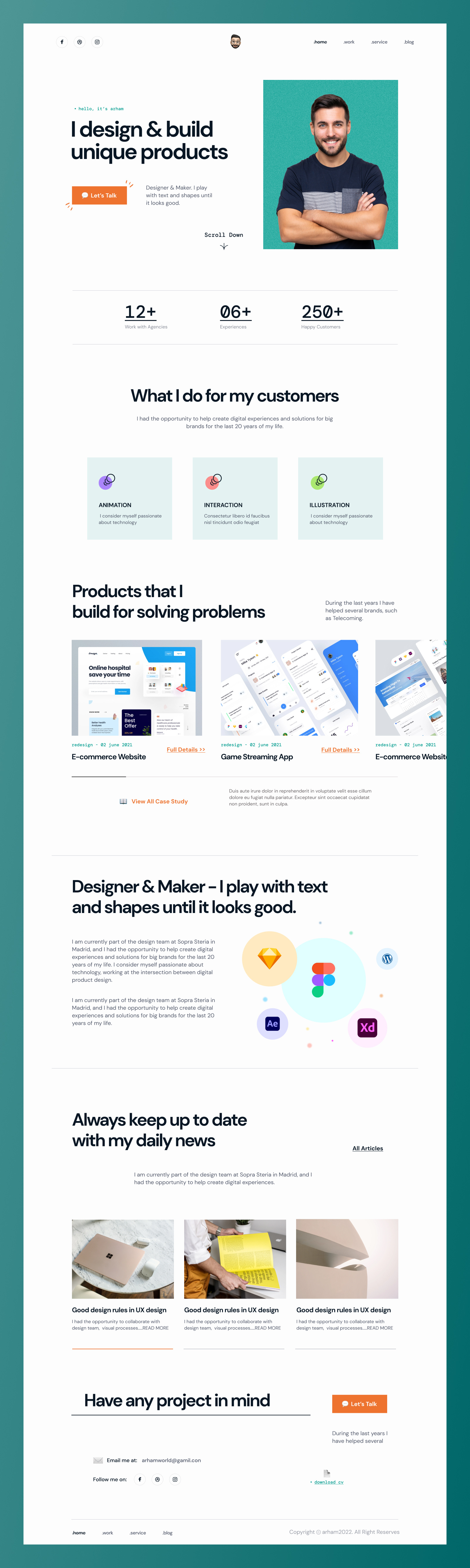 Personal Portfolio🔥 by Arifur Rahman Hridoy on Dribbble