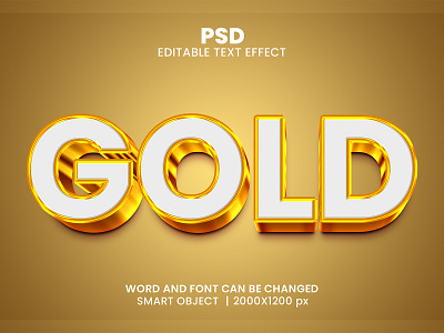 Gold 3D Editable Photoshop Text Effect Template by Bdrobin on Dribbble