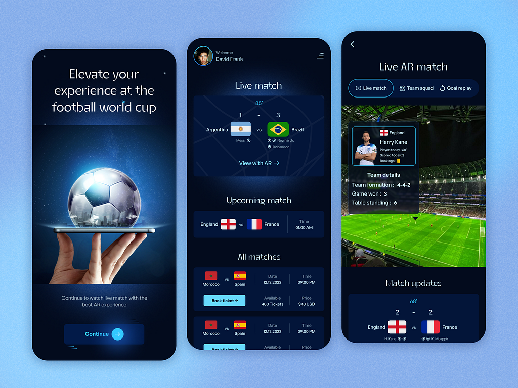 AR VR football game meta sports mobile app design by Rezwan Nahid for ...