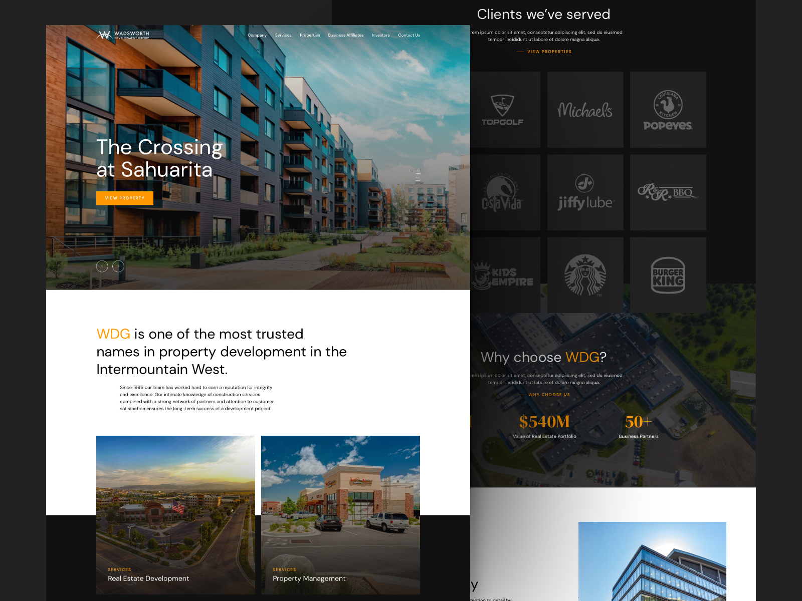 Website Design // Wadsworth Development Group by John Toral on Dribbble