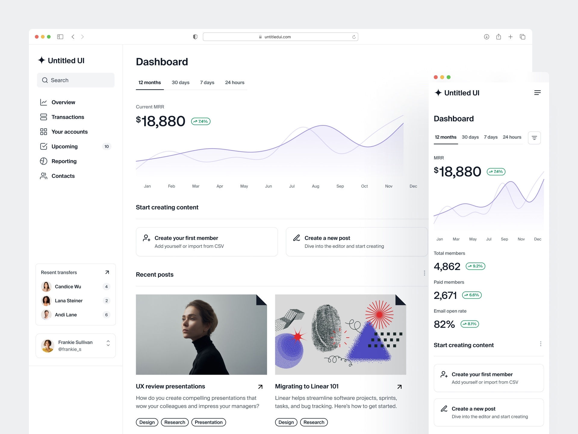 Sales dashboard — Untitled UI by Jordan Hughes® on Dribbble