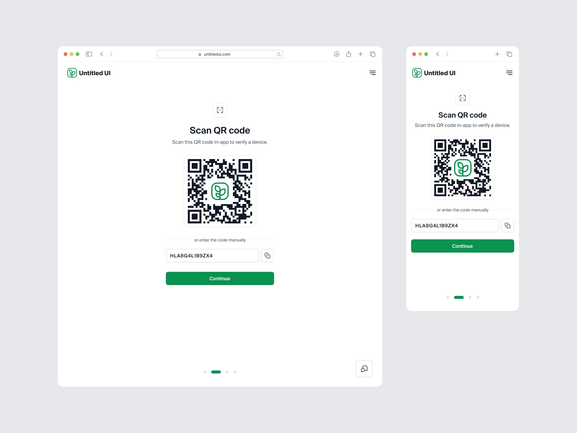 QR code 2FA multi-step onboarding — Untitled UI by Jordan Hughes® on ...