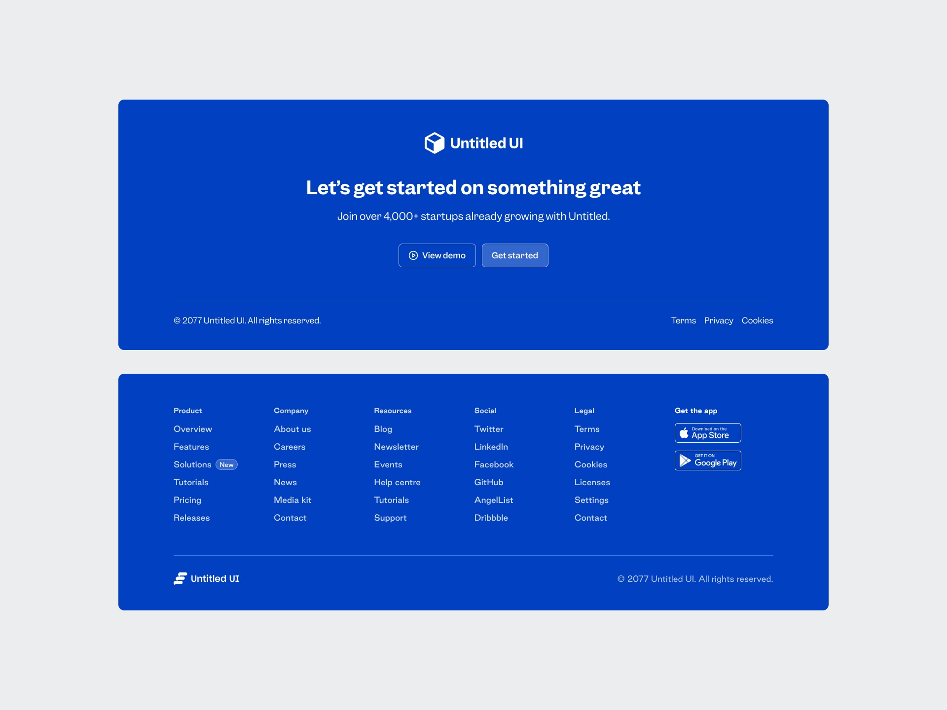 Footers — Untitled UI by Jordan Hughes® on Dribbble