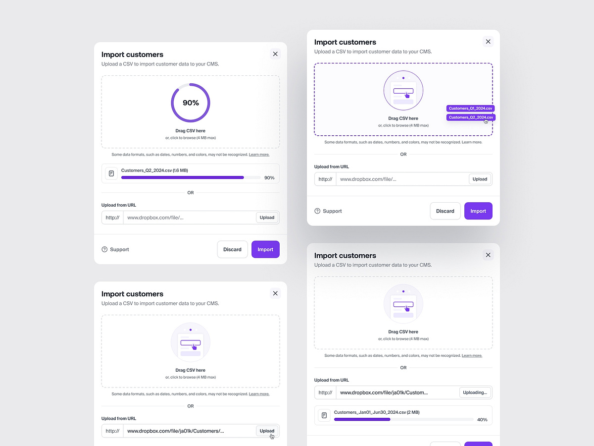 Import modals — Untitled UI by Jordan Hughes® on Dribbble