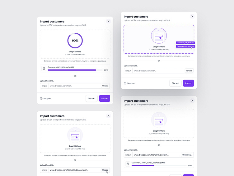 Import modals — Untitled UI by Jordan Hughes® on Dribbble