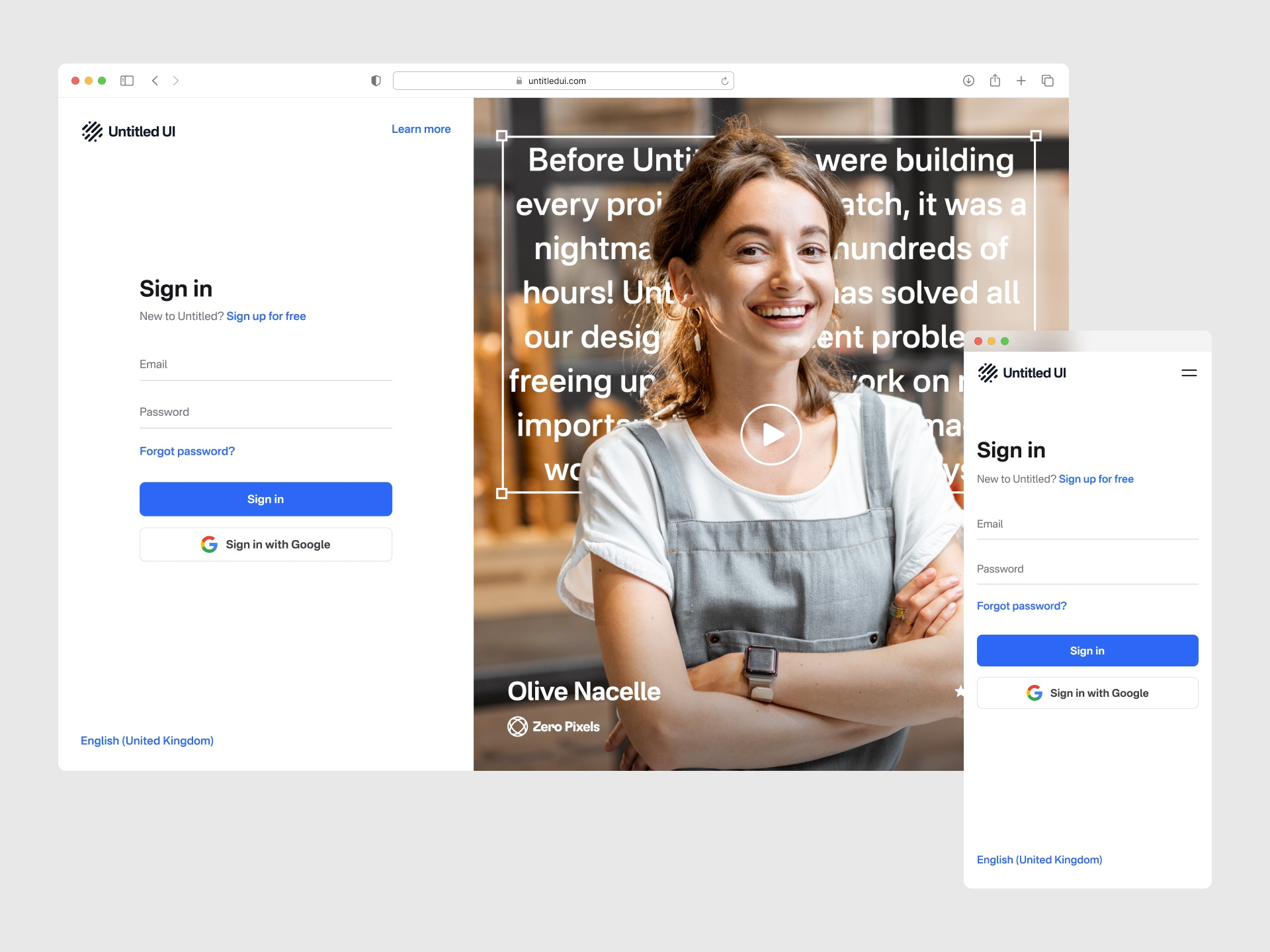Sign in page — Untitled UI by Jordan Hughes® on Dribbble