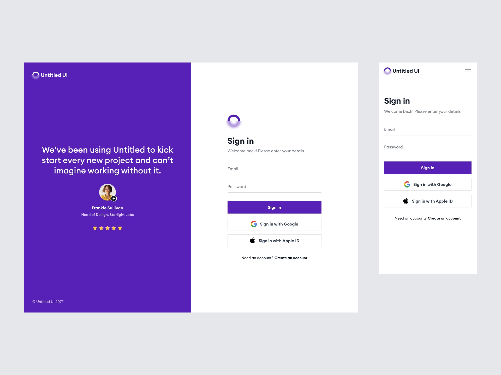 Sign in — Untitled UI by Jordan Hughes® on Dribbble