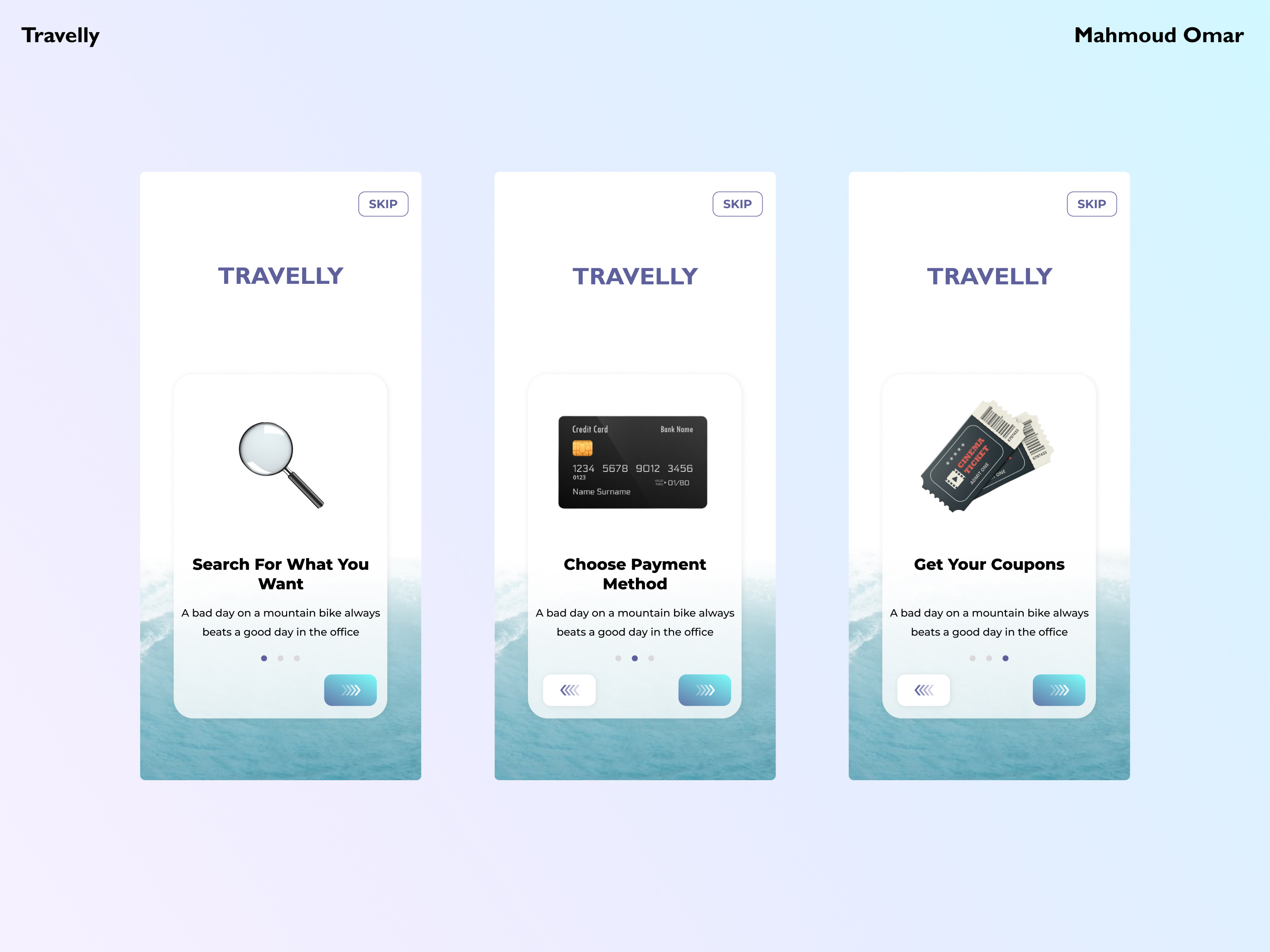 Travel Mobile App (Travelly) by Mahmoud Omar on Dribbble