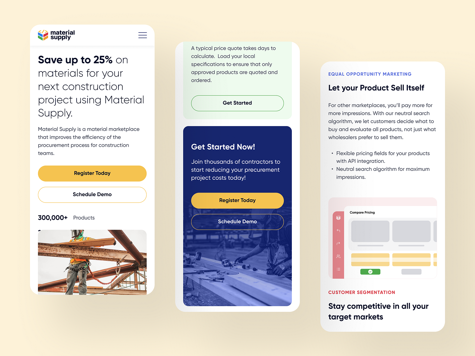 Material Supply Website by Solace on Dribbble