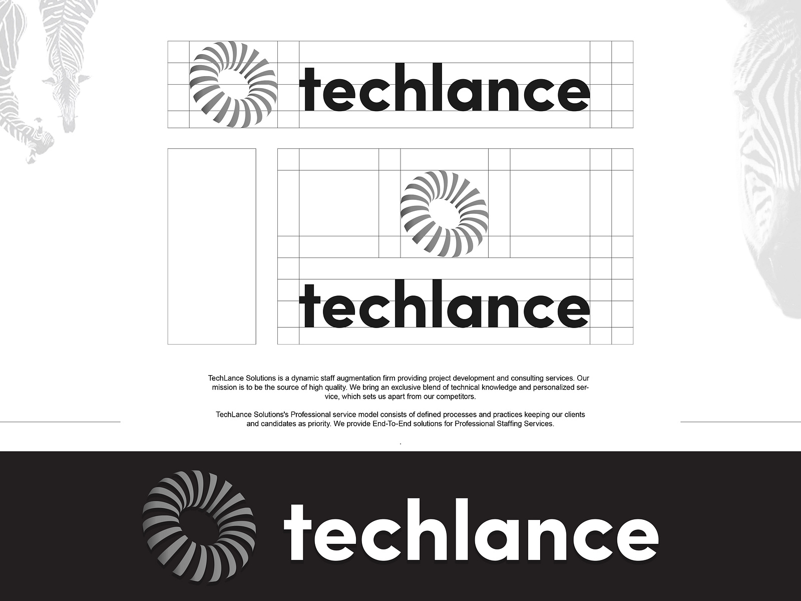“Techlance” logo brakedown 🦓 by Designed By Zei on Dribbble