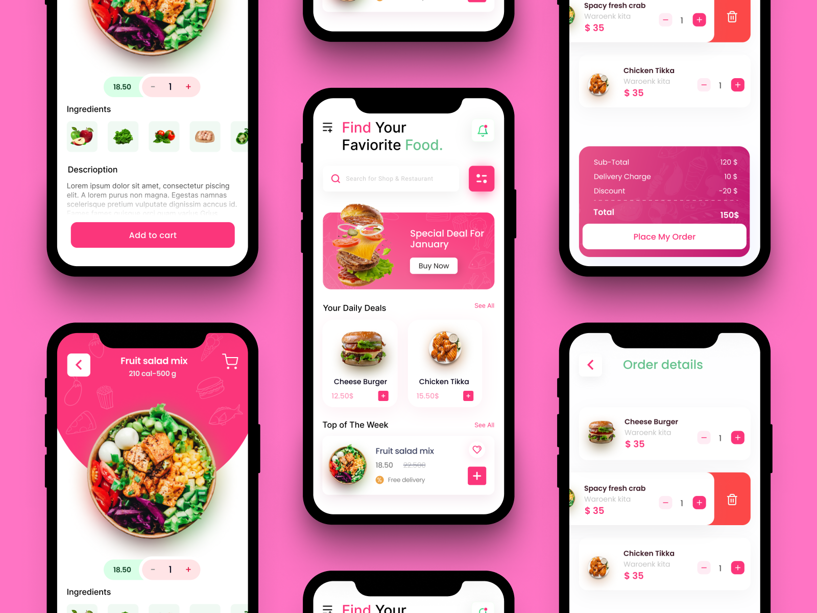 Food Delivery Mobile App UI Design by MD MASUD RANA on Dribbble
