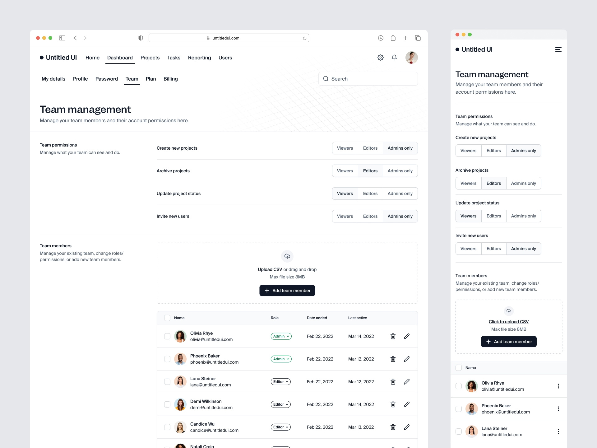 Team management — Untitled UI by Jordan Hughes® on Dribbble
