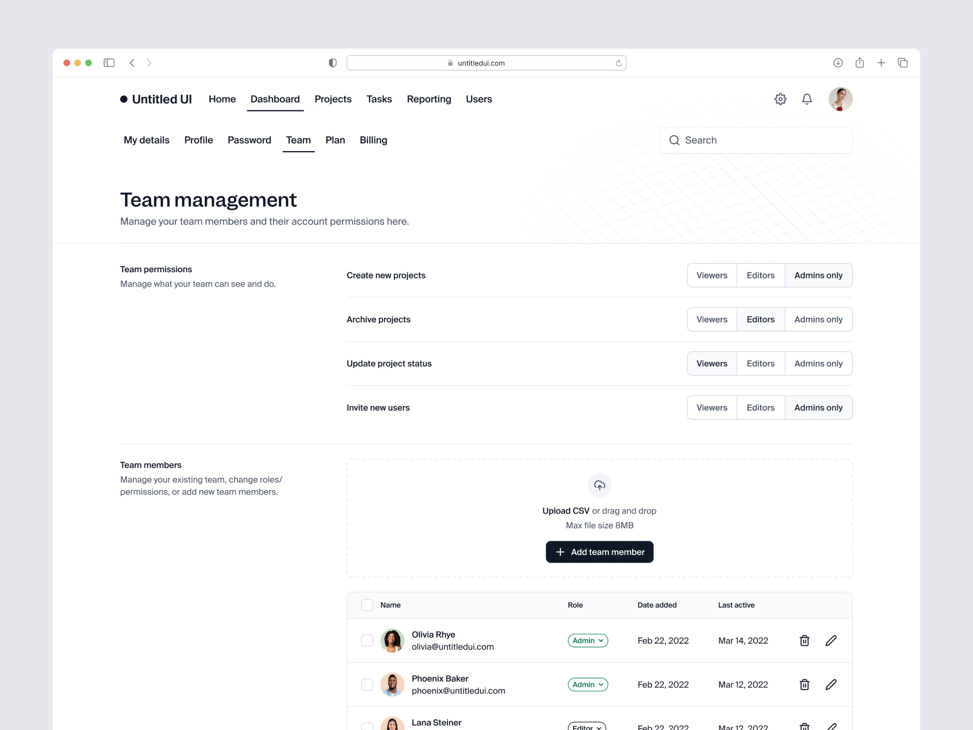 Team management — Untitled UI by Jordan Hughes® on Dribbble