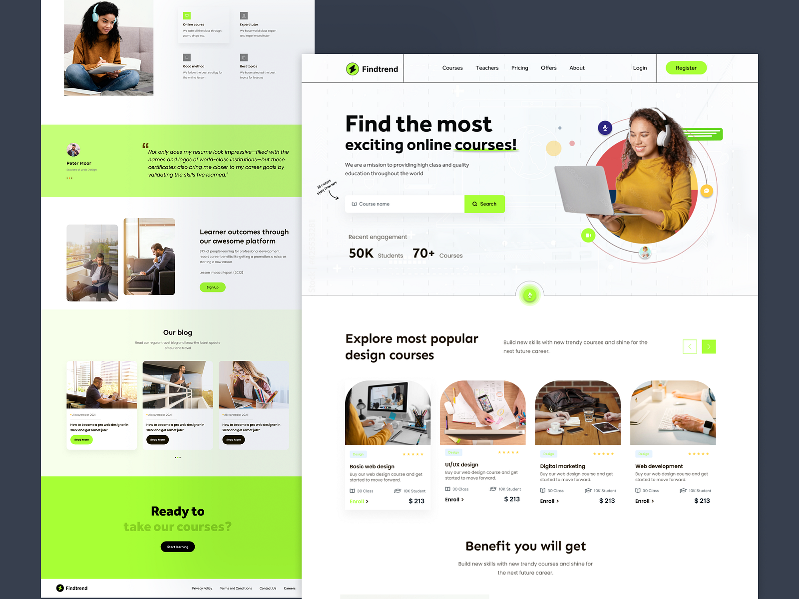 Online courses Website Design. by Dipto Dhor on Dribbble