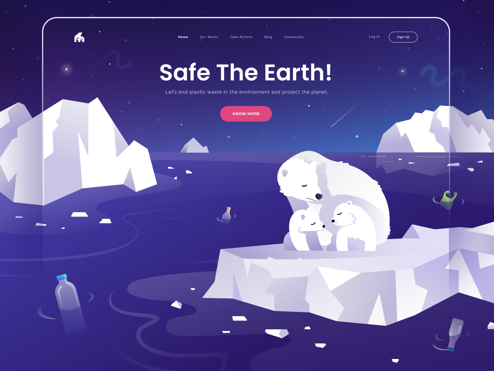 Safe The Earth Landing Page by Papay Wicaksono on Dribbble