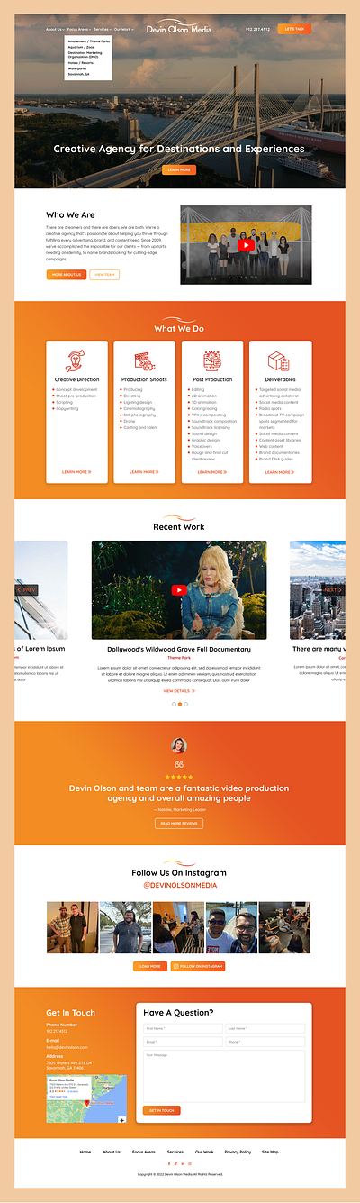 Devin Olson Media // Web Design by Hire Jordan Smith on Dribbble