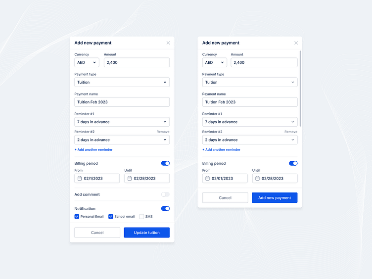 Dialog form and validation patterns by Peter Grochowski on Dribbble