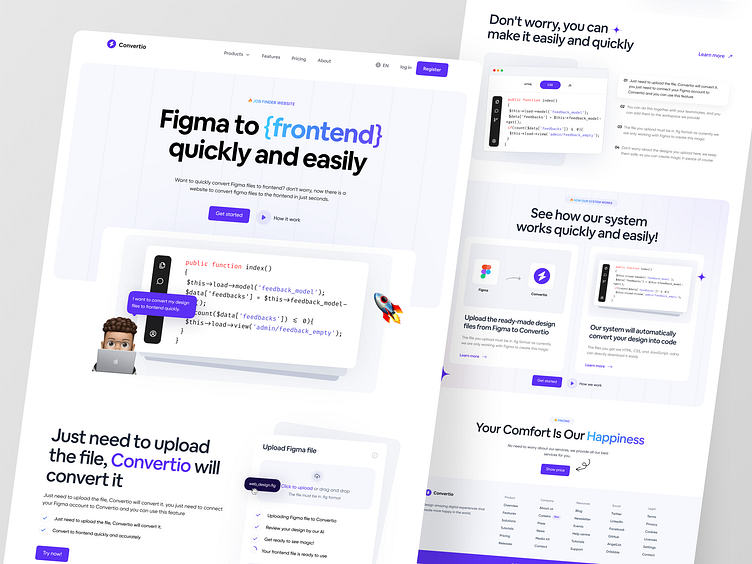 Convertio ~ Figma to Code Website 👨🏻‍💻 by Rafi Rohmat for Odama on Dribbble