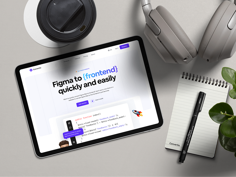 Convertio ~ Figma to Code Website 👨🏻‍💻 by Rafi Rohmat for Odama on Dribbble