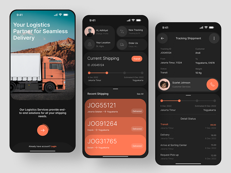 Delivery Logistics App by Adhitya Putra for Hatypo Studio on Dribbble