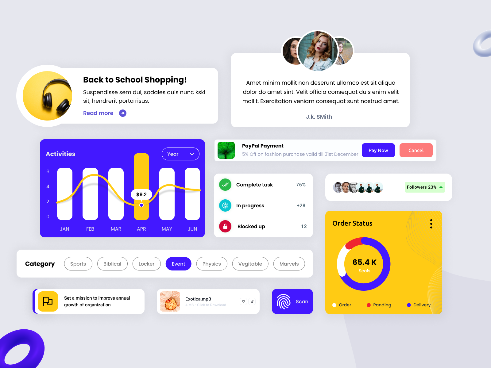 UI widgets Library by Anjali_Designer on Dribbble