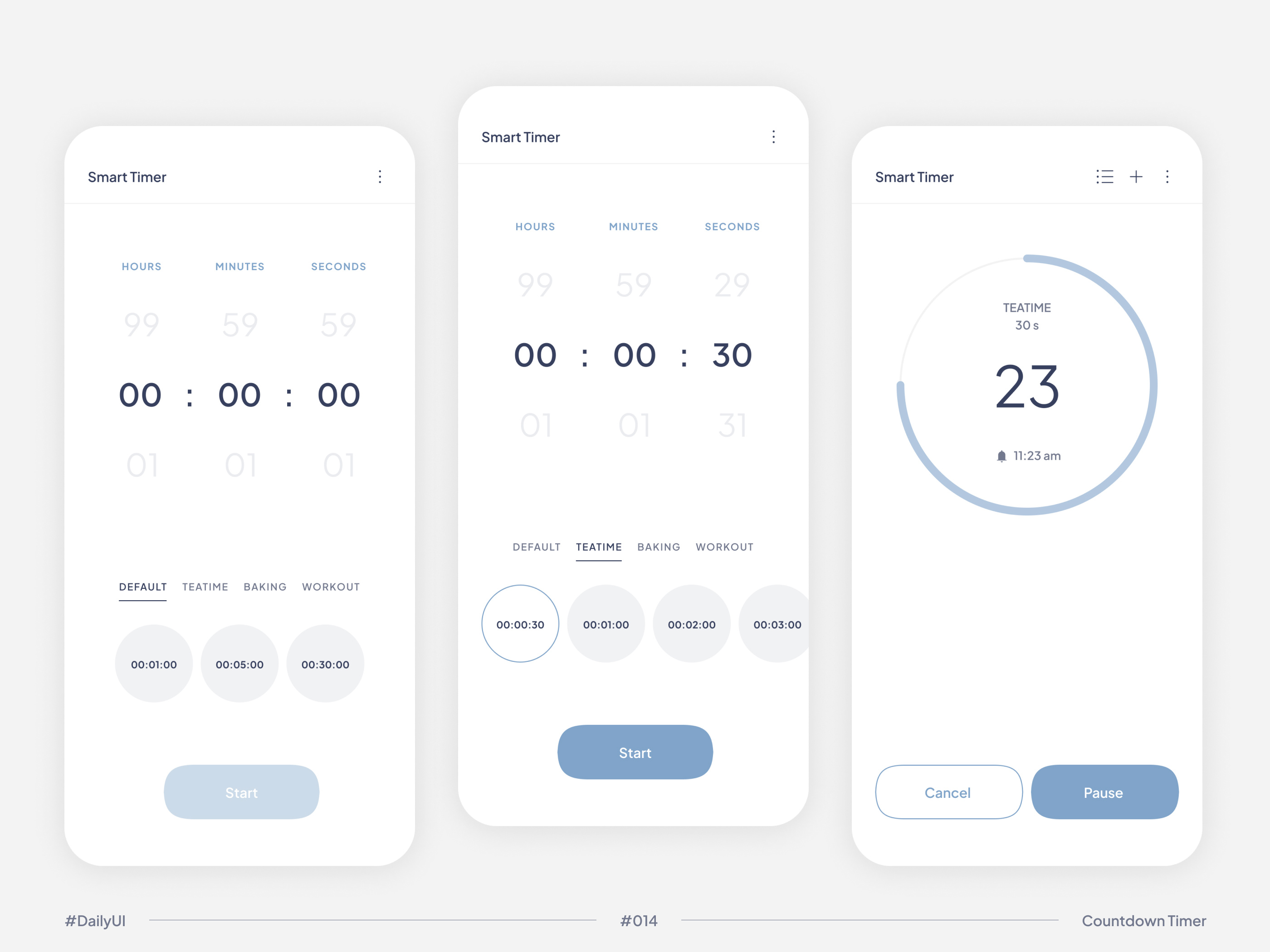 #DailyUI Challenge #014 Countdown Timer With Preset and Custom by Michelle Mielru on Dribbble