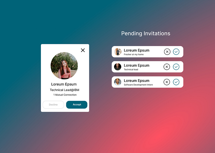 Pending Invitation by Tammina Atchuta Rama Harika on Dribbble