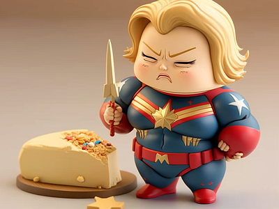 Fat Captain Marvel Miniature by Akshat Srivastava on Dribbble