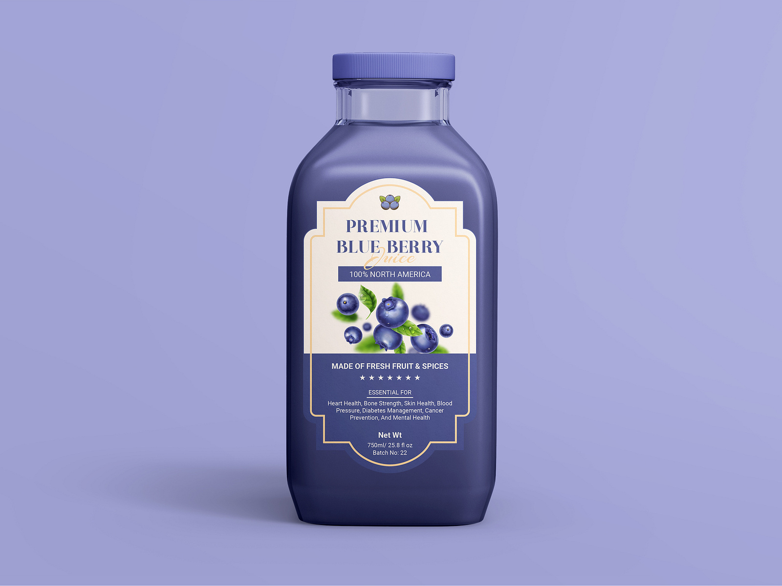 Premium Blueberry Juice Label Design by Abdul Kader on Dribbble