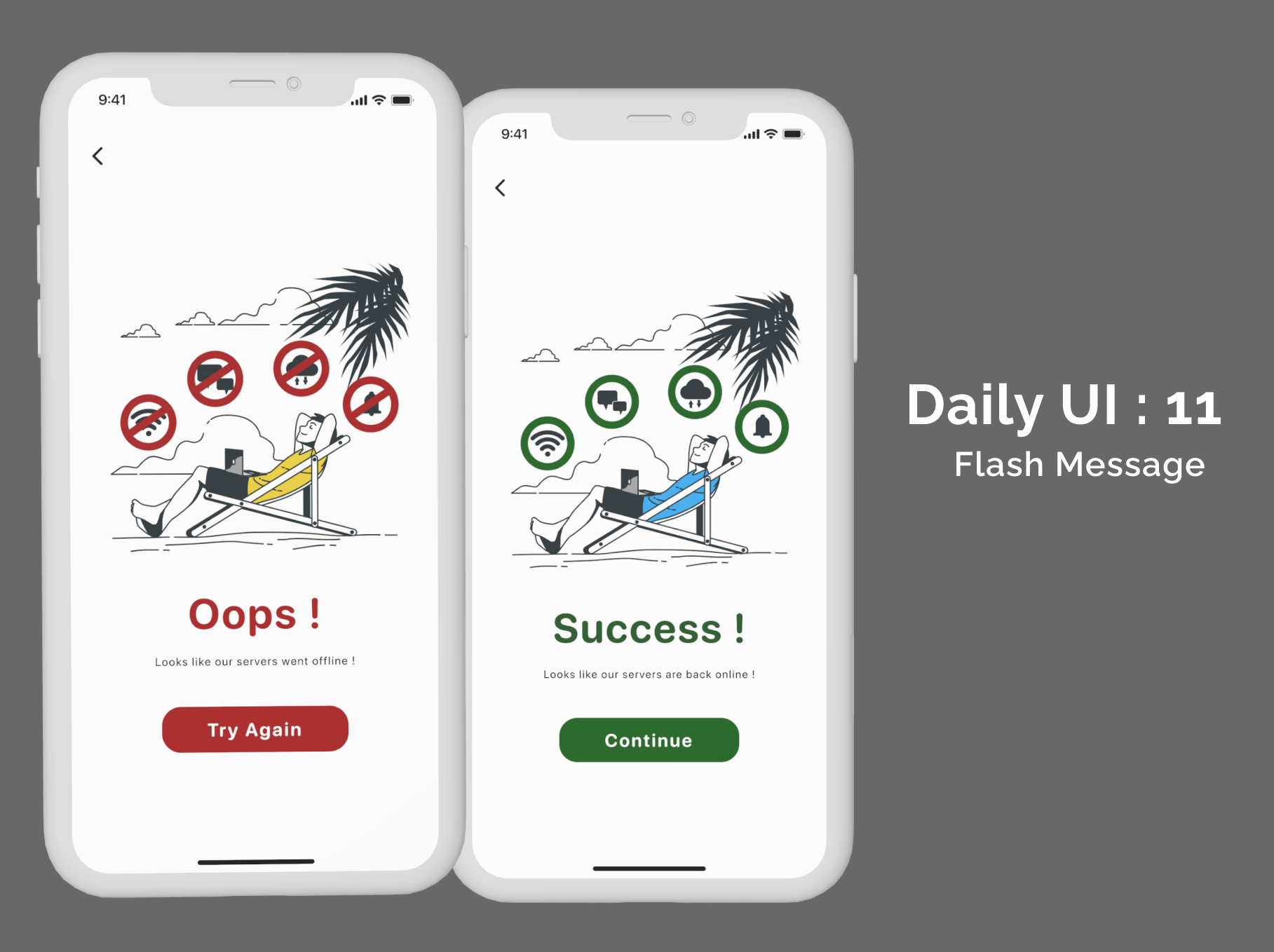 Daily UI :: Day 011 Flash Message by Manoj on Dribbble