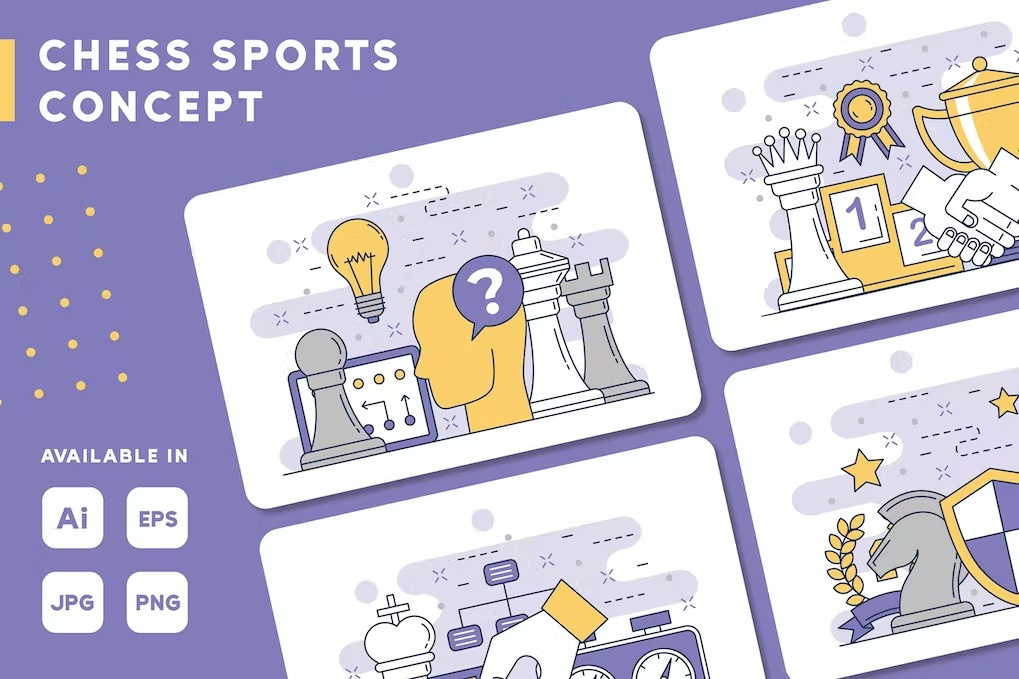 Chess Sports Concept Web Illustrations Set by Steisi Vogli on Dribbble