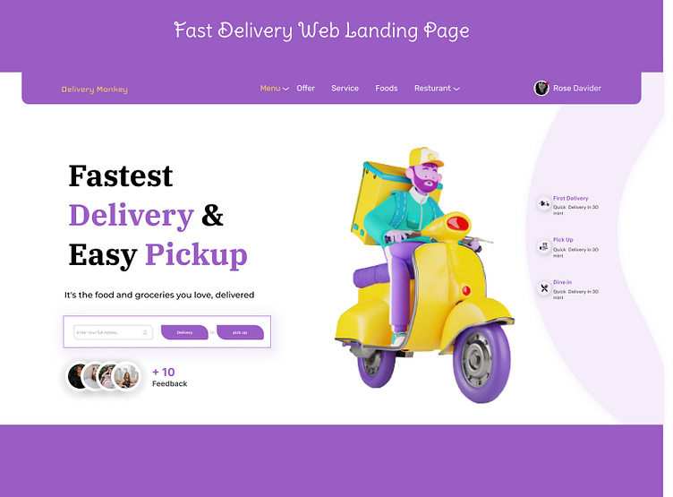 Food Delivery Web Home Page by Rabby Alam Moin on Dribbble