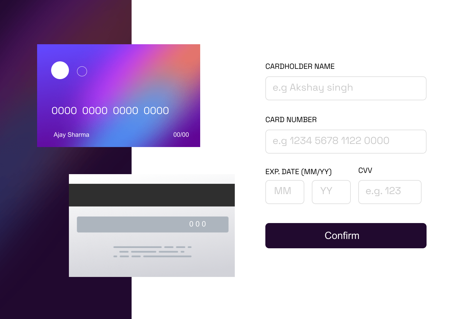 Card Payment Page by Ajay on Dribbble
