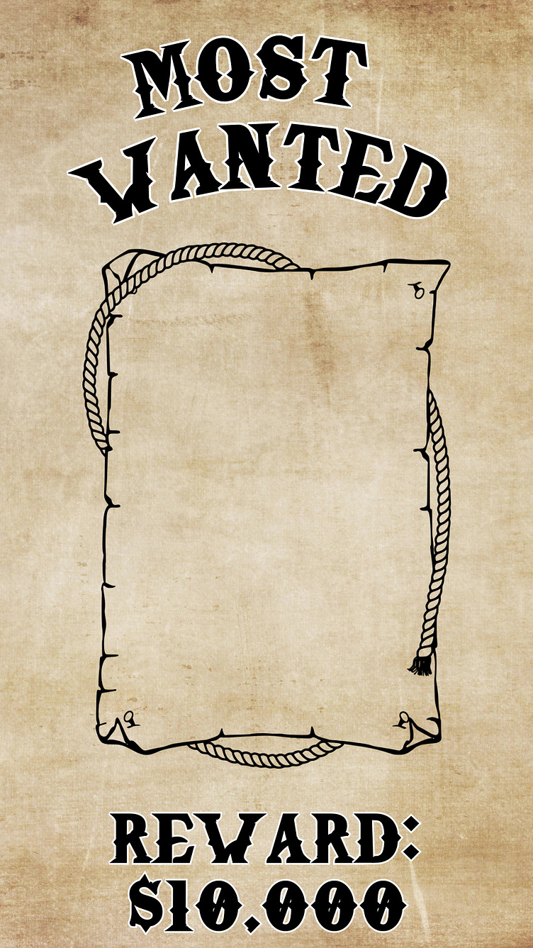 Most wanted poster, old west, simple by Andrew Earwood on Dribbble
