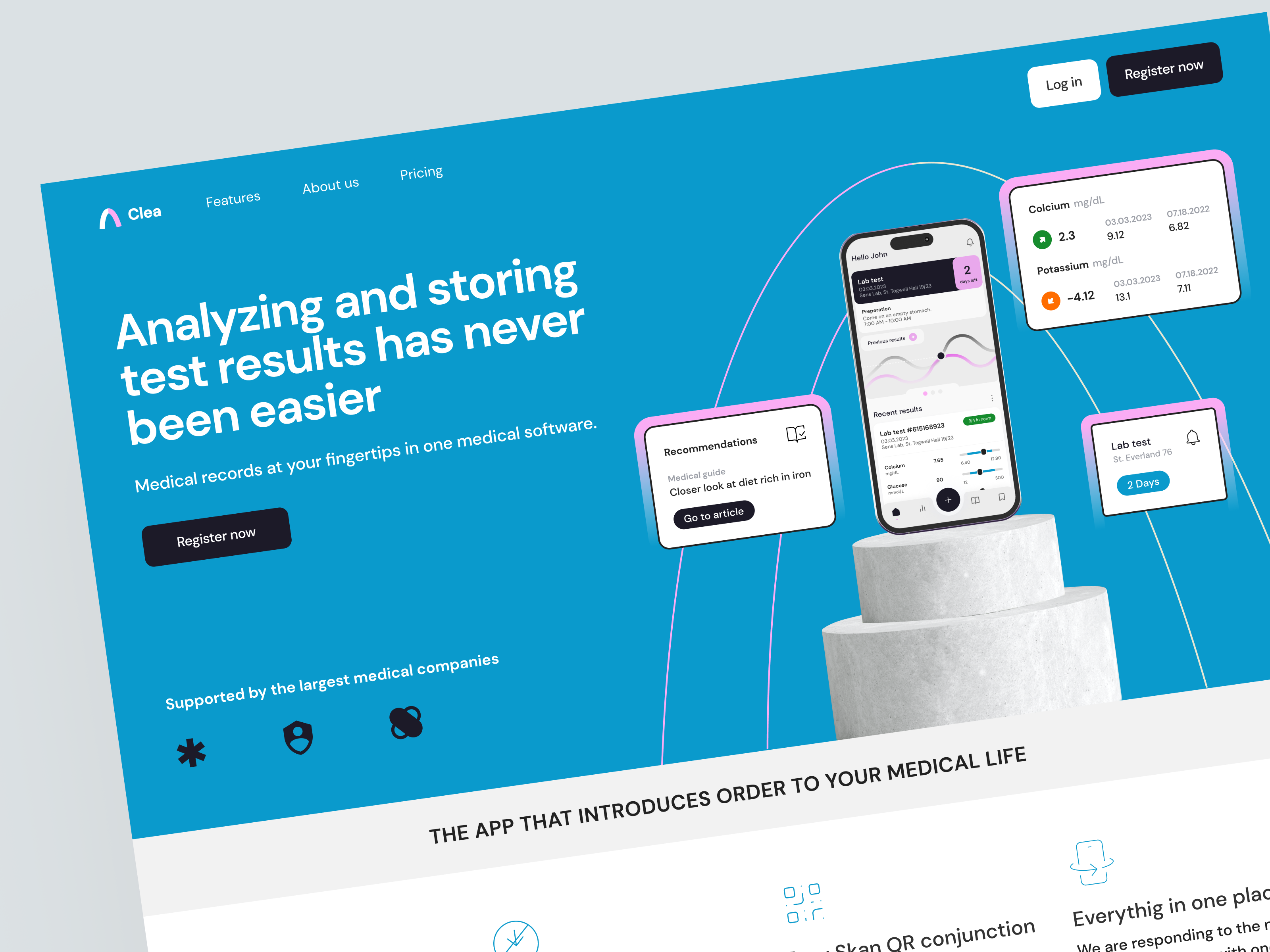 Web design concept for lab result collecting app by Katarzyna Drab for ...