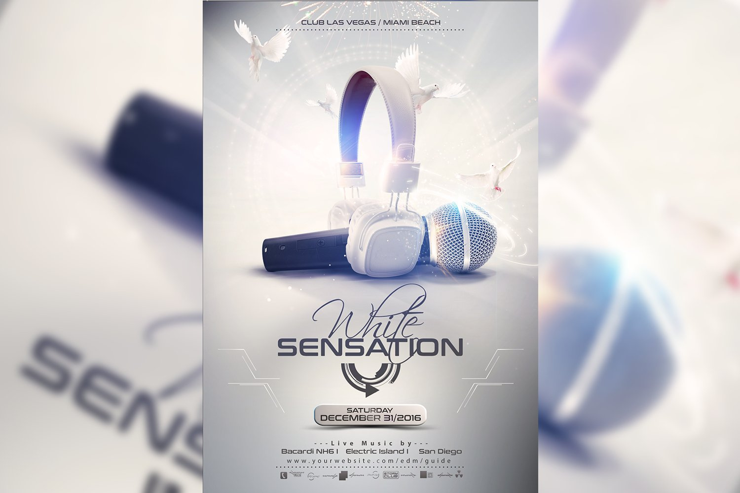White Sensation Flyer Template by Chromatic Dreams. CF ID: 15962604 on ...