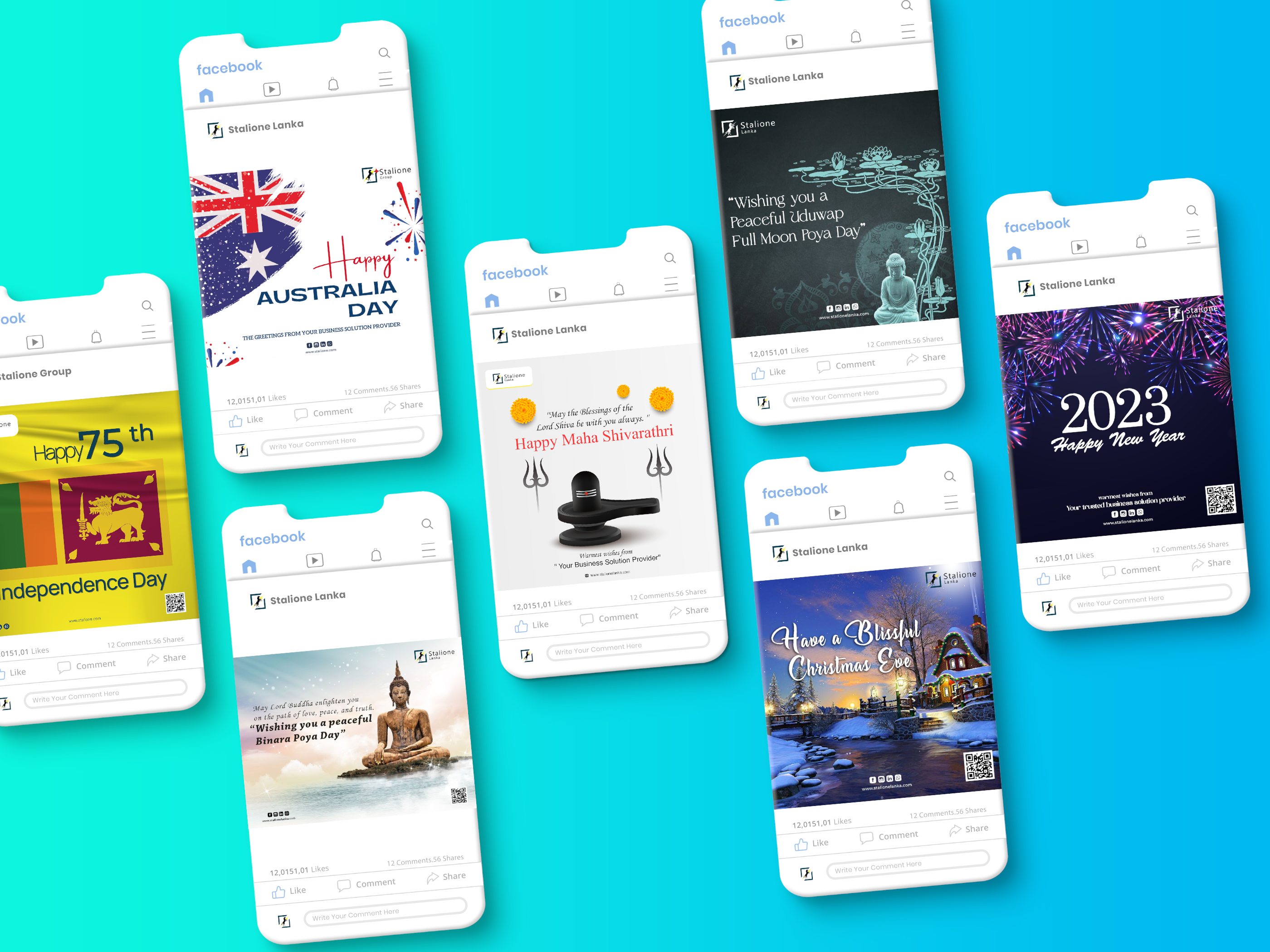 Social Media Posters for Public Holidays by Stalione Group on Dribbble