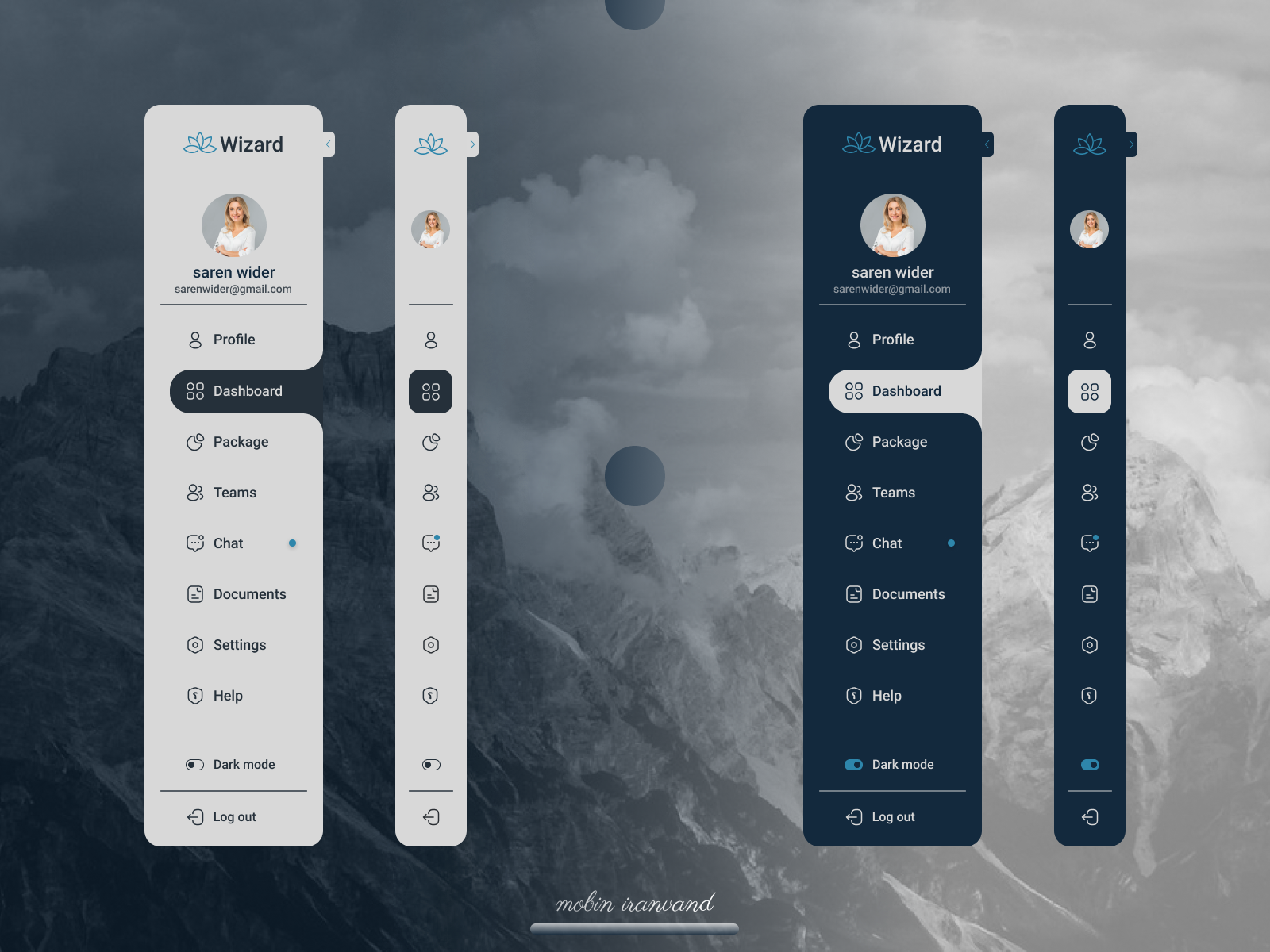 Dashboard(side bar) by Mobin iranvand on Dribbble