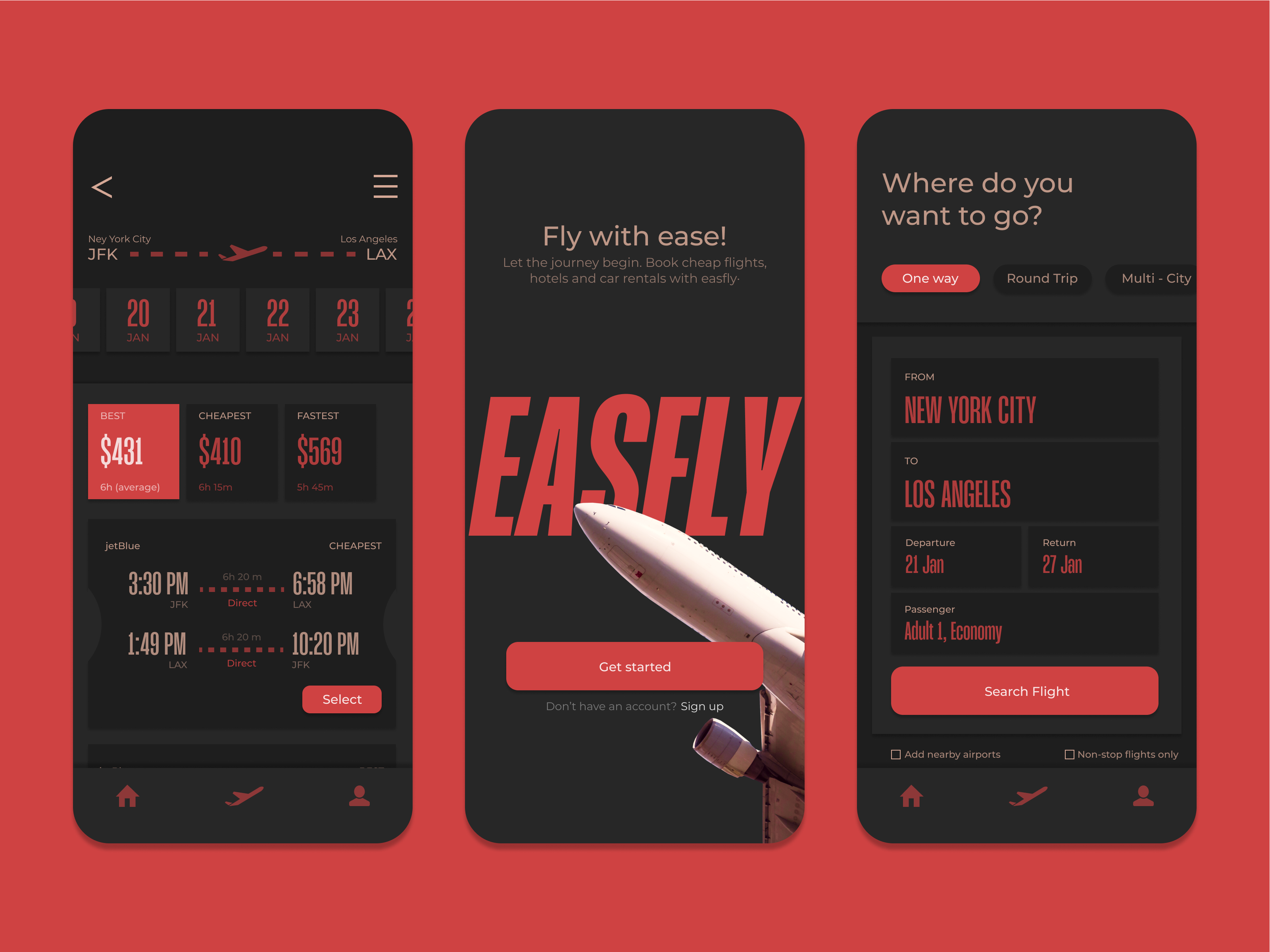 UI Design for EASFLY Mobile App by Tayyab Younas on Dribbble