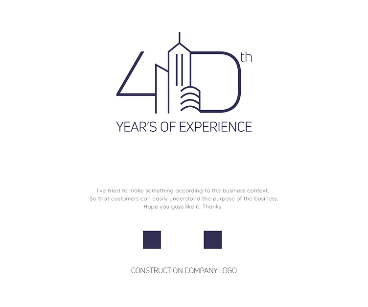 40 years of experience for construction company logo by Ab Razzak on ...